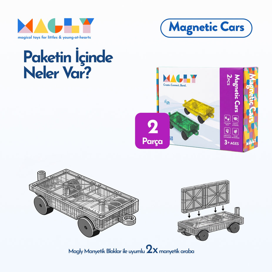 Magnetic Cars Manyetik Araç Oyun Seti - Manyetik Yapı Blokları Araba ...