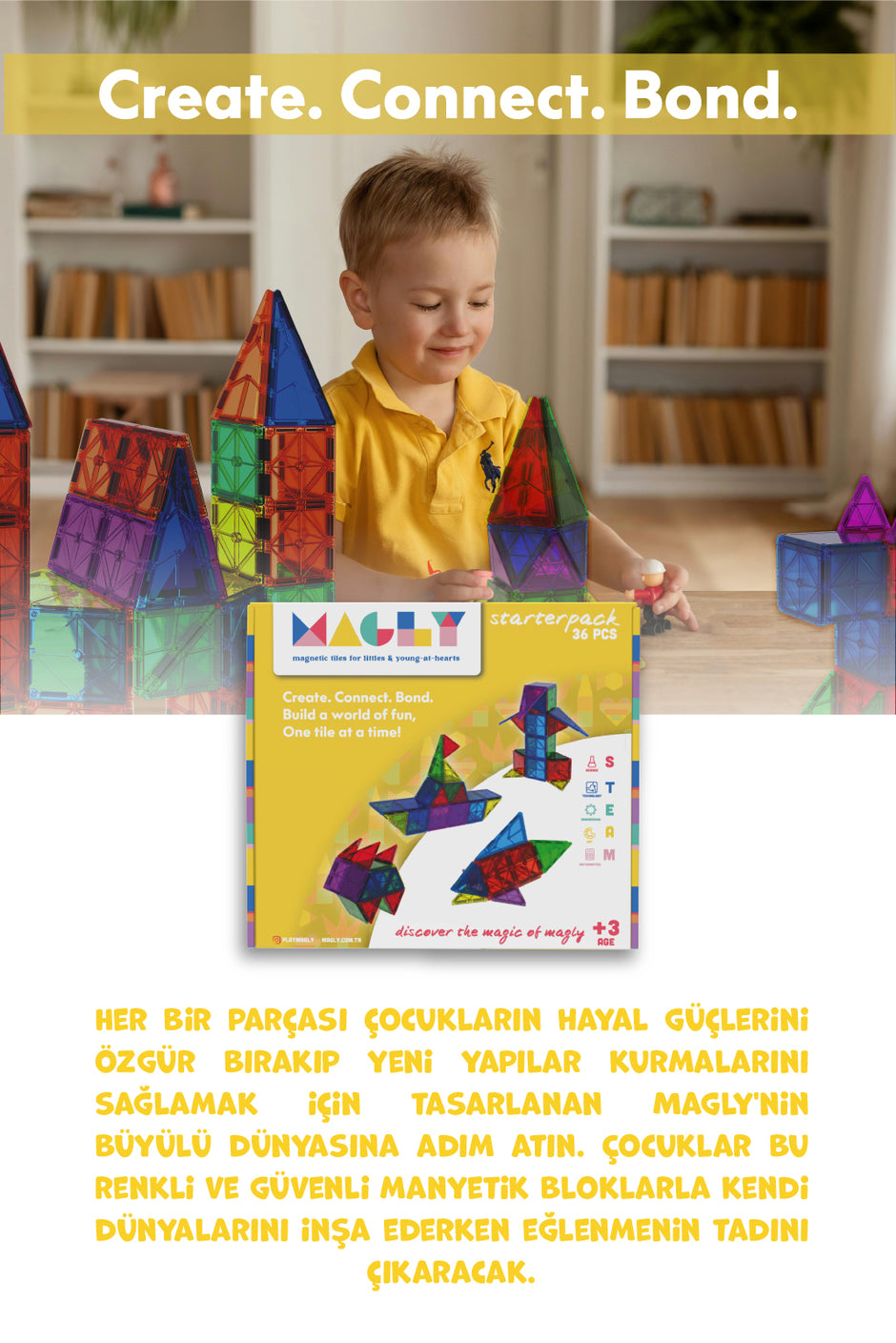 Magly | Tüm Çocuklar ve Çocuk Kalanlar İçin Manyetik Bloklar